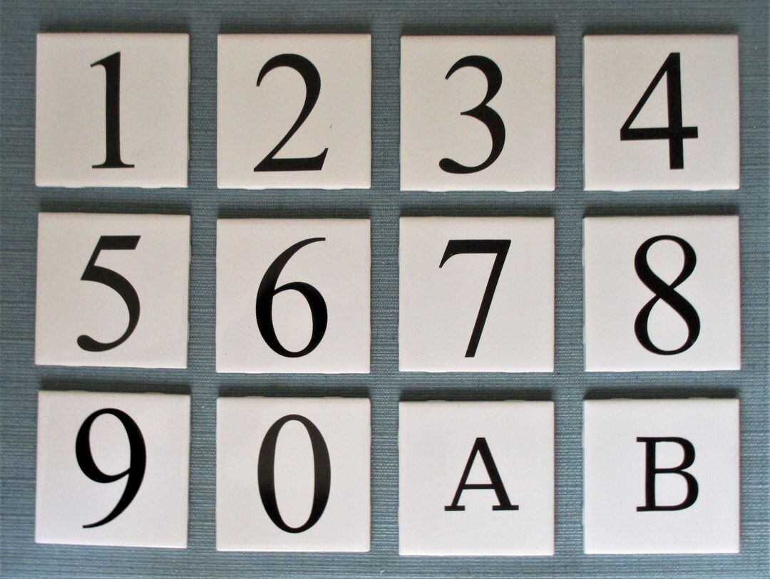6 Dollars PER TILE, House Numbers, Ceramic Address Tiles, Number Tiles ...