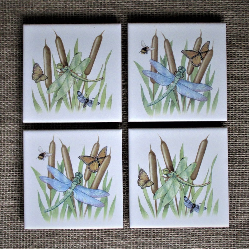 Dragonfly Tile - Etsy
