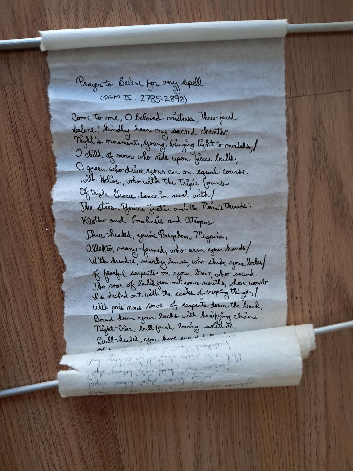 Greek Prayer to Selene Scroll - Pagan Witchcraft Ritual PGM - Etsy