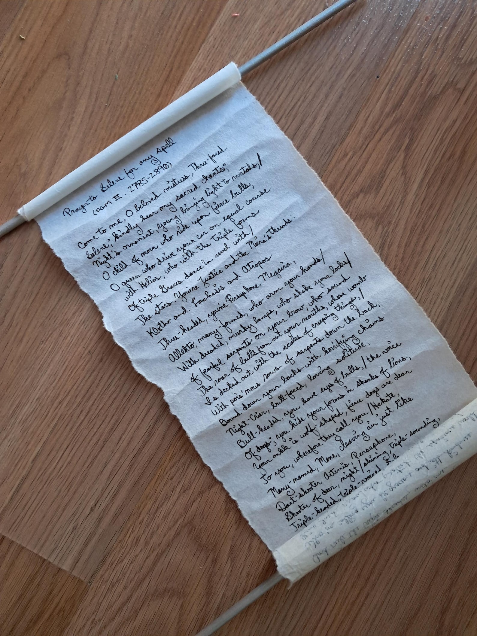 Greek Prayer to Selene Scroll - Pagan Witchcraft Ritual PGM - Etsy