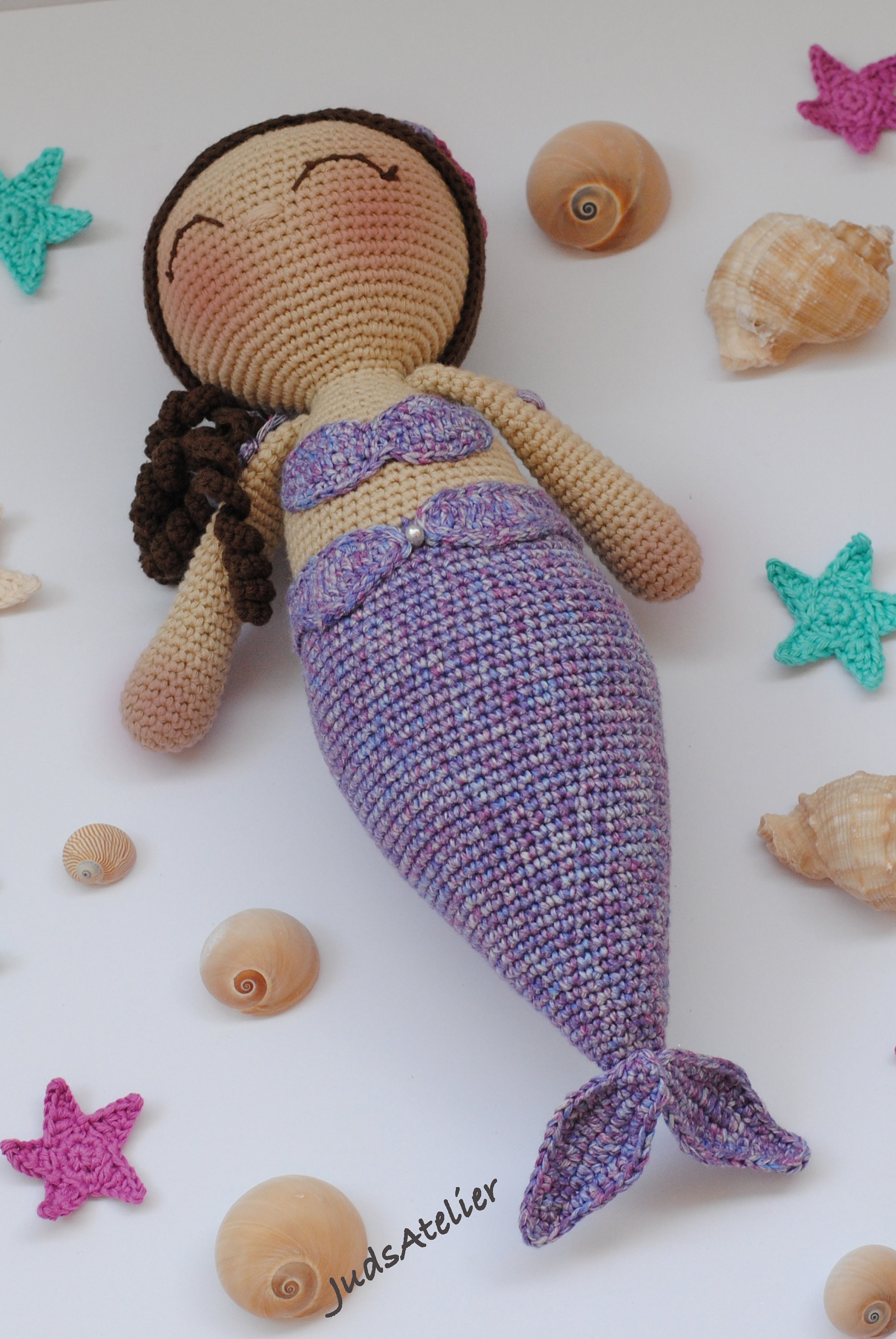 Crochet Mermaid Doll Mermaid Amigurumi Pattern English Amigurumi Animal ...