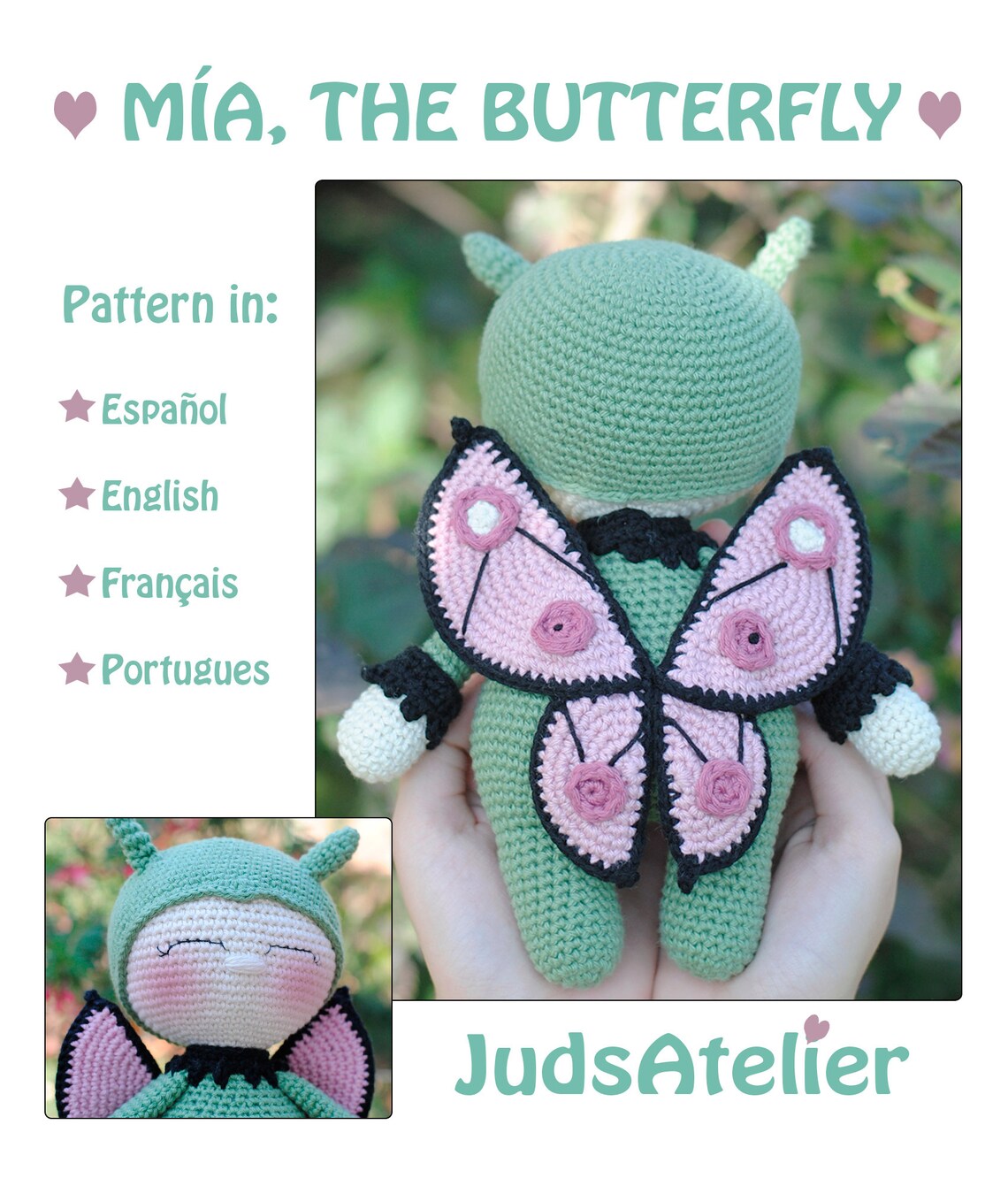 Butterfly Crochet Toy Pattern Amigurumi Pattern Butterfly - Etsy