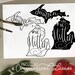 SMITTEN in the MITTEN Svg Png File, Michigan Outline, Hand Lettered Cut ...