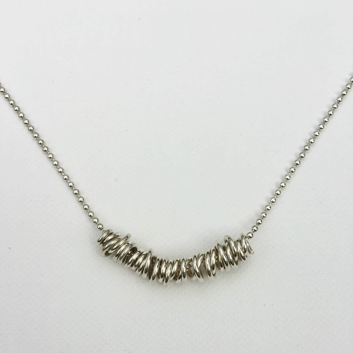 Sterling Silver Coil Necklace, Simple Necklace, Industrial Jewelry ...