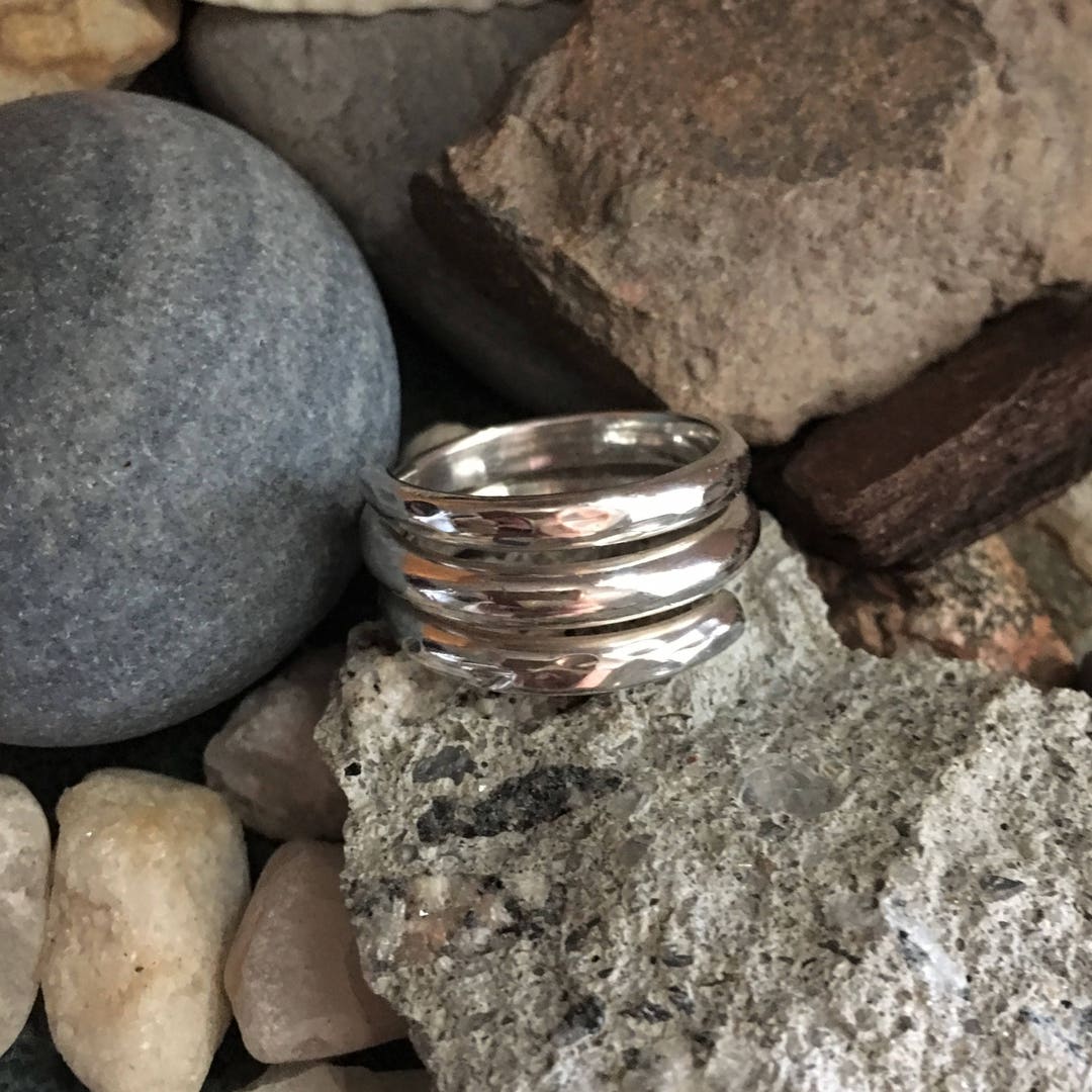 Sterling Silver Coil Ring, Wrap Coil Ring, Twist Ring, Boho Stacking ...