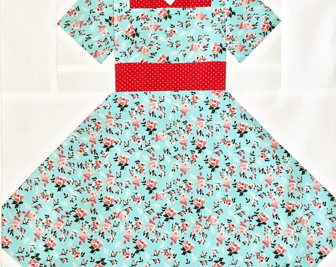 Vintage Dress Quilt Block - Etsy