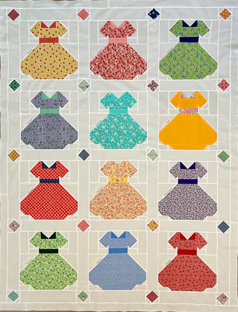 Vintage Dress Quilt Block - Etsy
