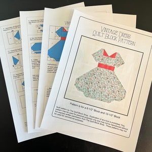 Vintage Dress Quilt Block - Etsy