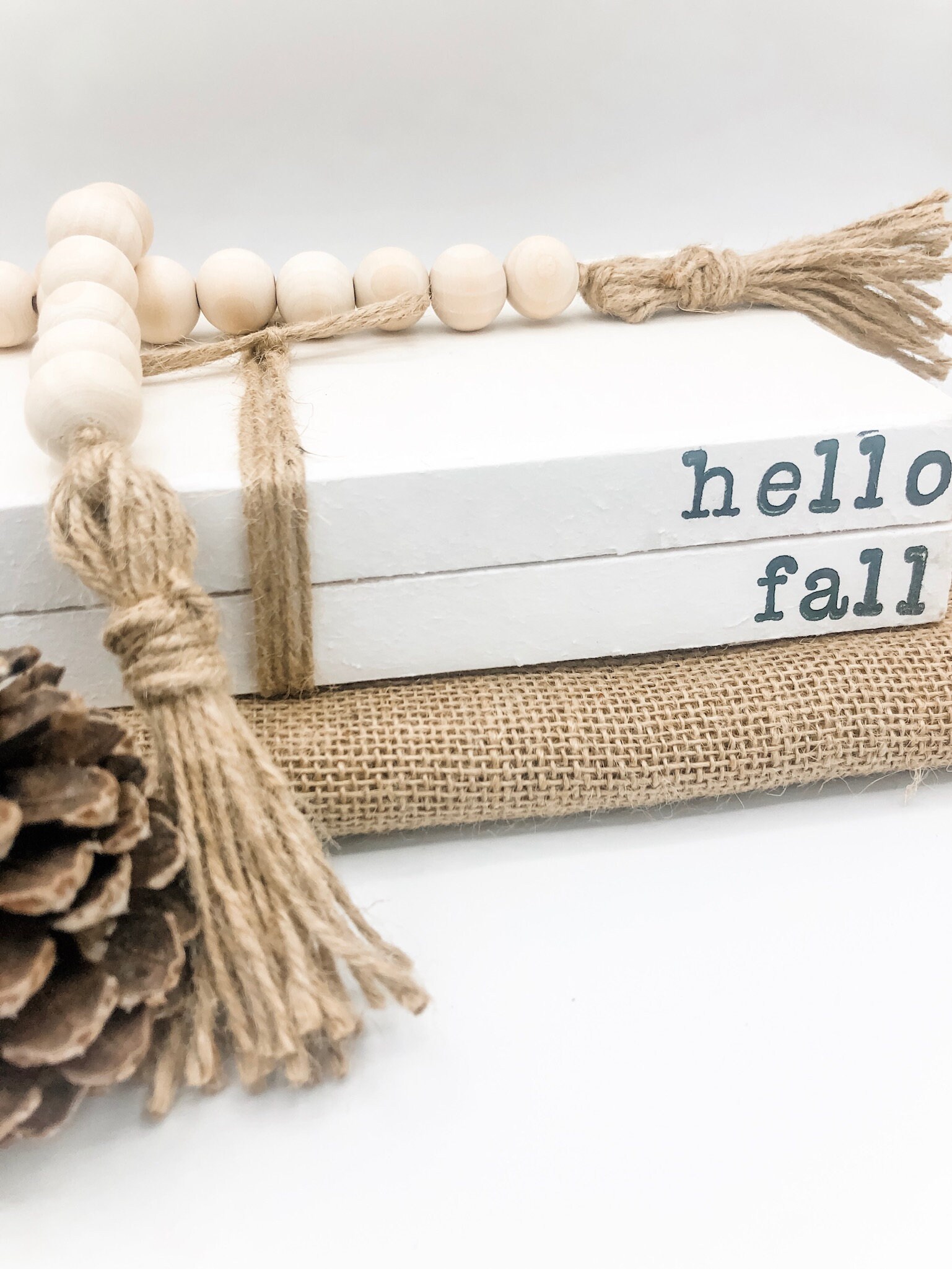 Stamped Book Stack Hello Fall Stacked Books Magnolia Farmhouse Home ...