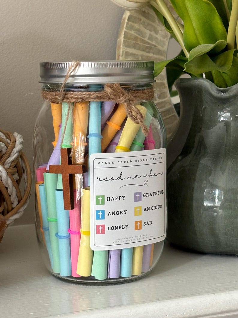Scripture Jar | Bible Verse Jar | Prayer Jar | Christian Affirmations ...