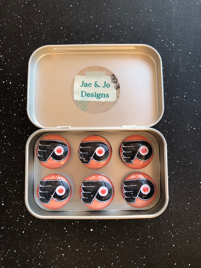 Set of Six Glass Magnets Philadelphia Flyers NHL Hockey - Etsy