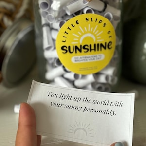 Affirmation Jar Little Slips of Sunshine | 100 Positive Affirmations ...