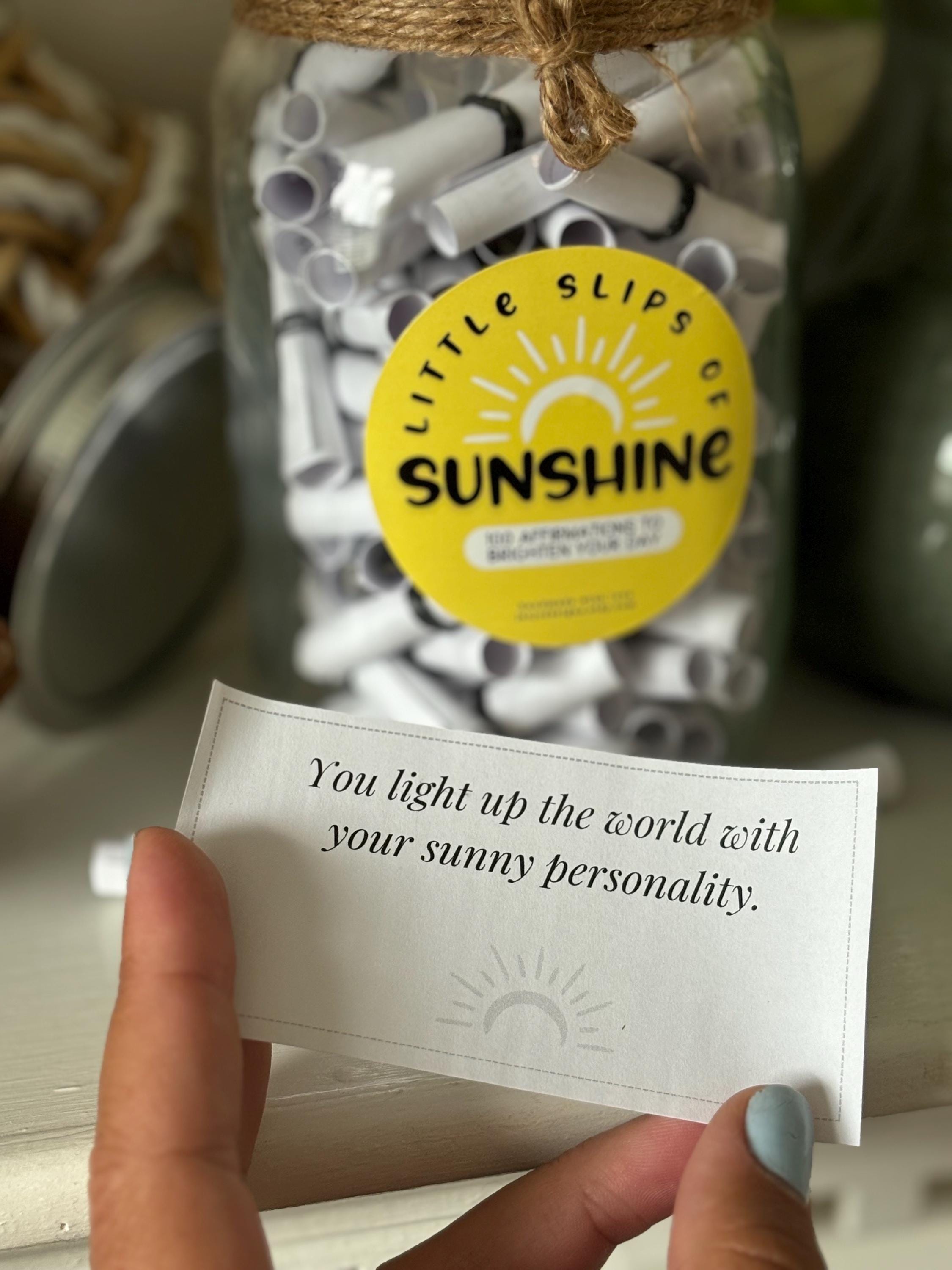 Affirmation Jar Little Slips of Sunshine | 100 Positive Affirmations ...