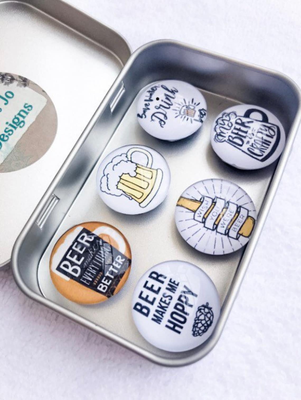 Set of Six Beer Glass Magnets Beer Magnets Beer Lover Gift - Etsy