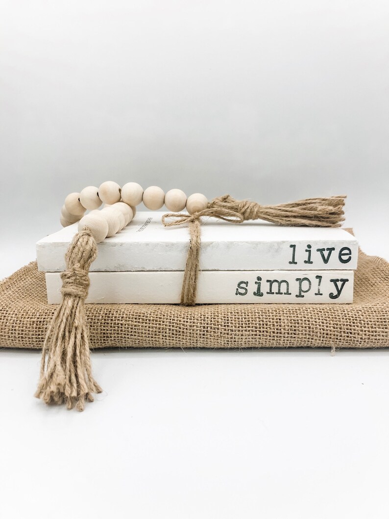 Stamped Book Stack Live Simply Stacked Books Magnolia - Etsy