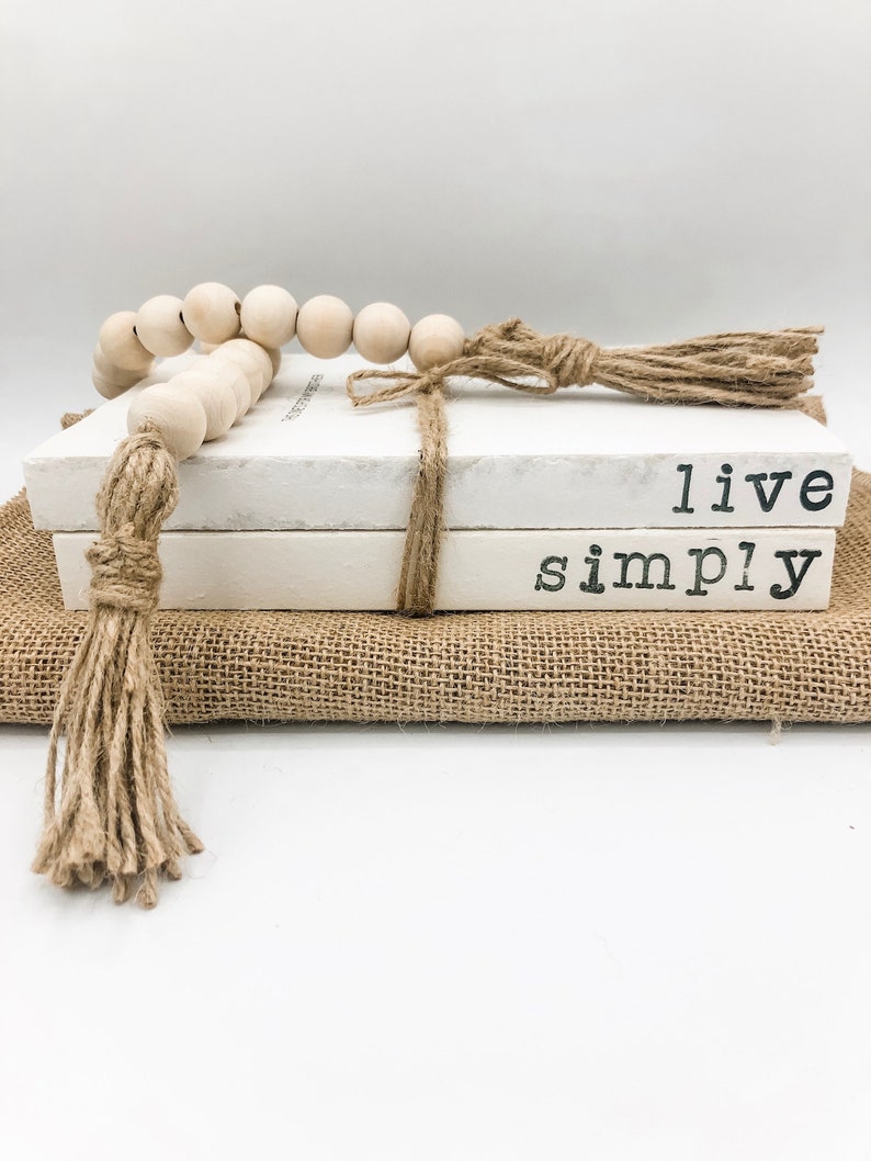 Stamped Book Stack Live Simply Stacked Books Magnolia - Etsy