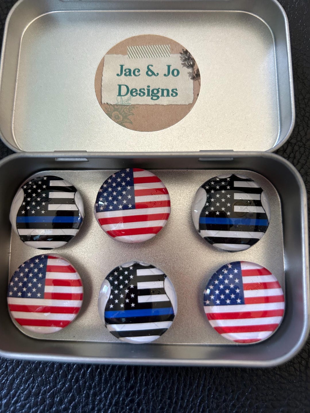 Set of Six Law Enforcement Glass Magnets | Police Officer Gift | Back ...
