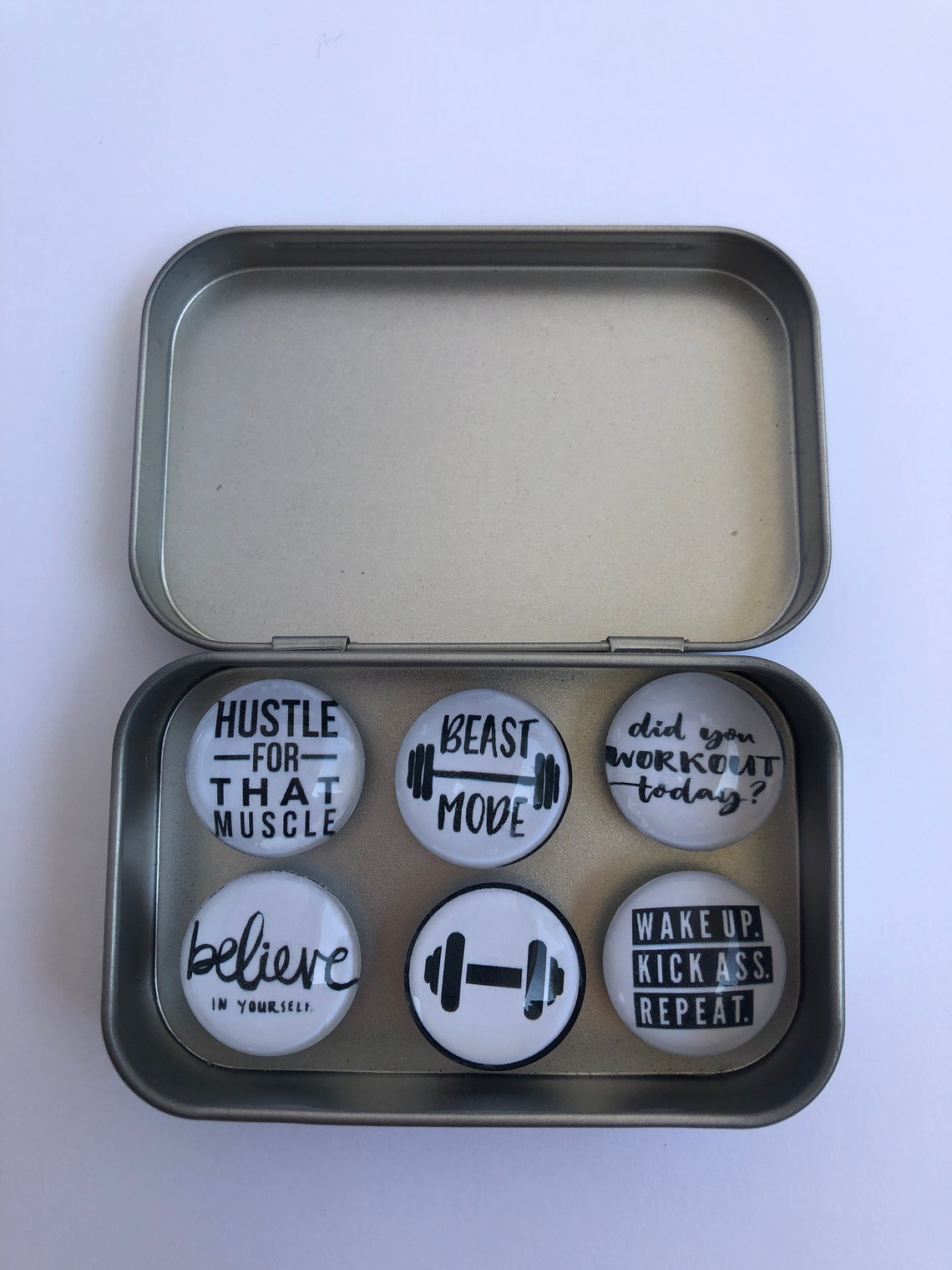 Set of Six Glass Magnets - Fitness - Exercise - Working Out - Personal ...