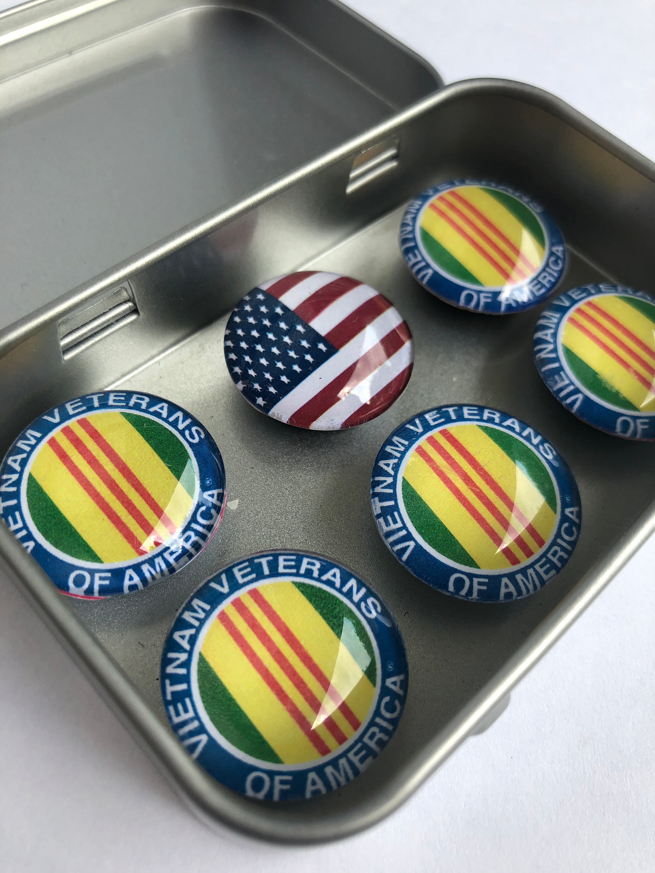 Set of Six Glass Vietnam Veterans Magnets | Fridge Magnets | Veteran ...