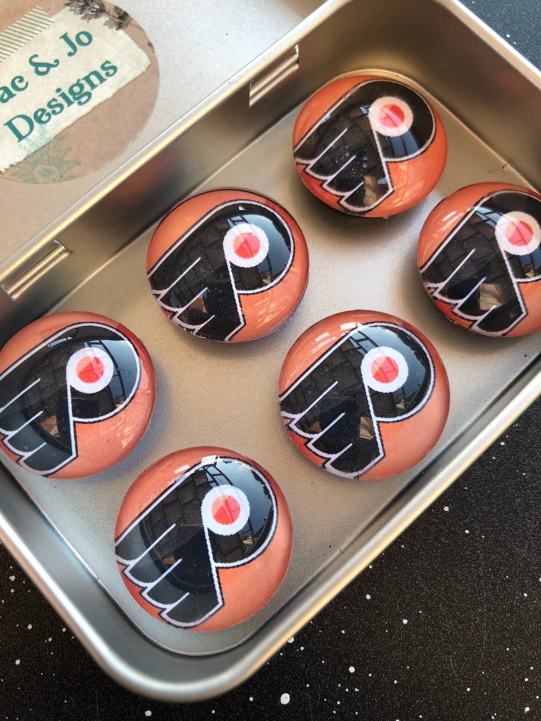 Set of Six Glass Magnets - Philadelphia Flyers - NHL - Hockey - Philly ...