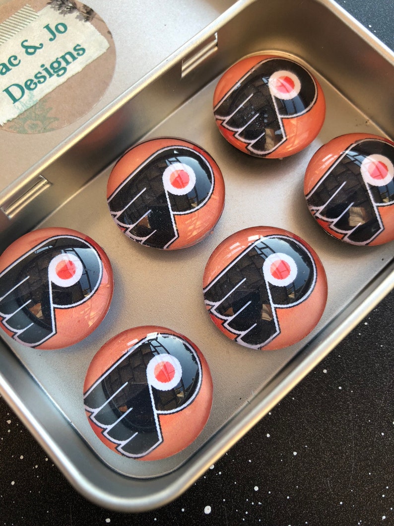 Set of Six Glass Magnets - Philadelphia Flyers - NHL - Hockey - Philly ...