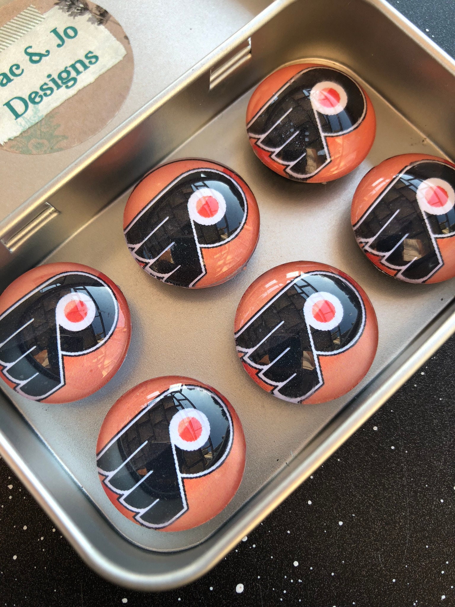 Set of Six Glass Magnets - Philadelphia Flyers - NHL - Hockey - Philly ...