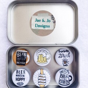 Set of Six Beer Glass Magnets | Beer Magnets | Beer Lover Gift ...