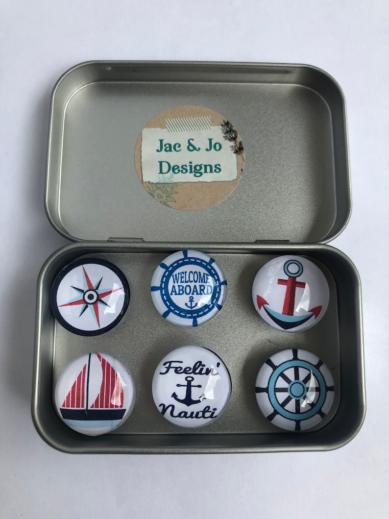 Set of Six Glass Nautical Magnets | Work Exchange | Boat Life Fridge ...