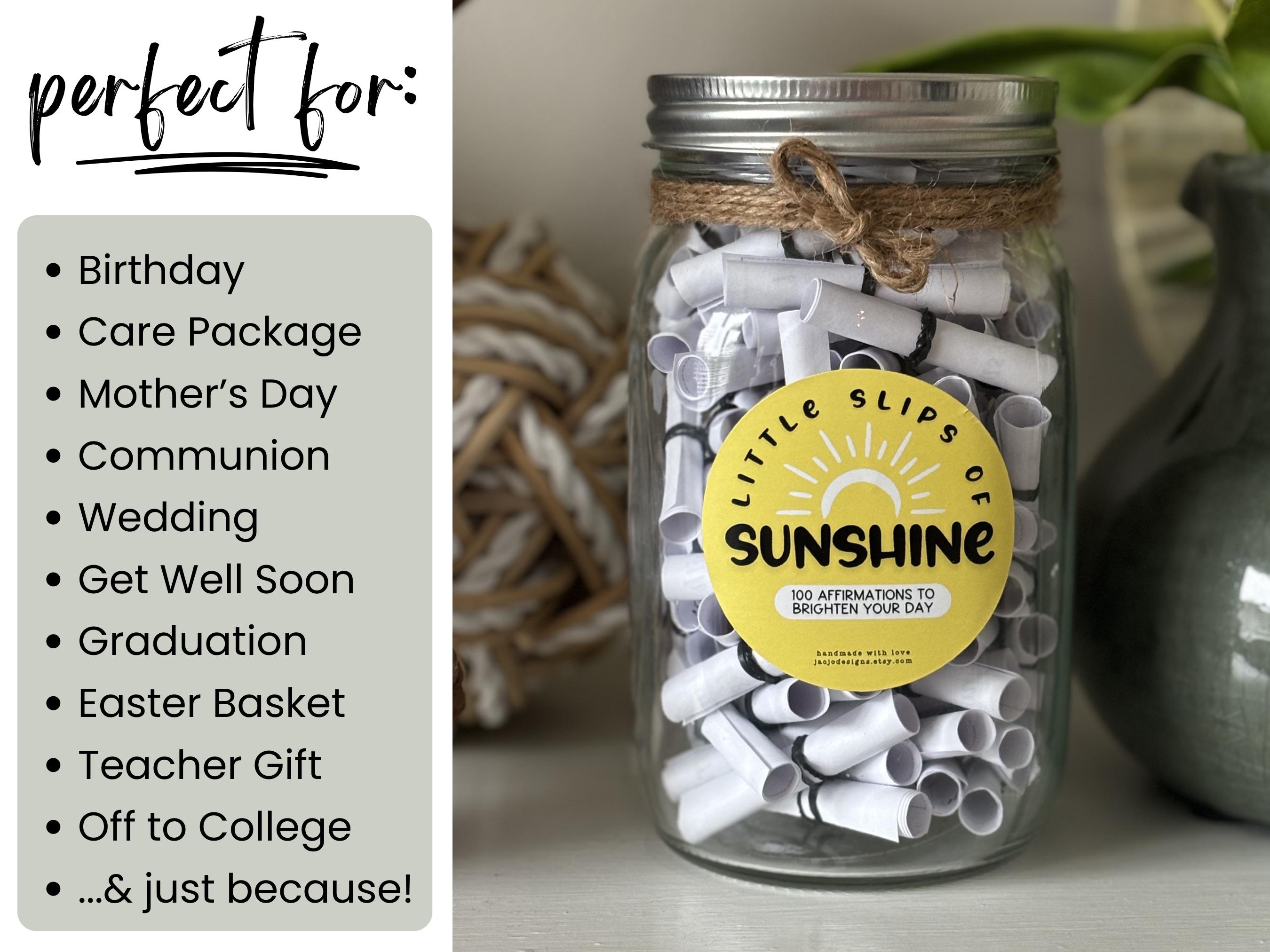 Affirmation Jar Little Slips of Sunshine | 100 Positive Affirmations ...