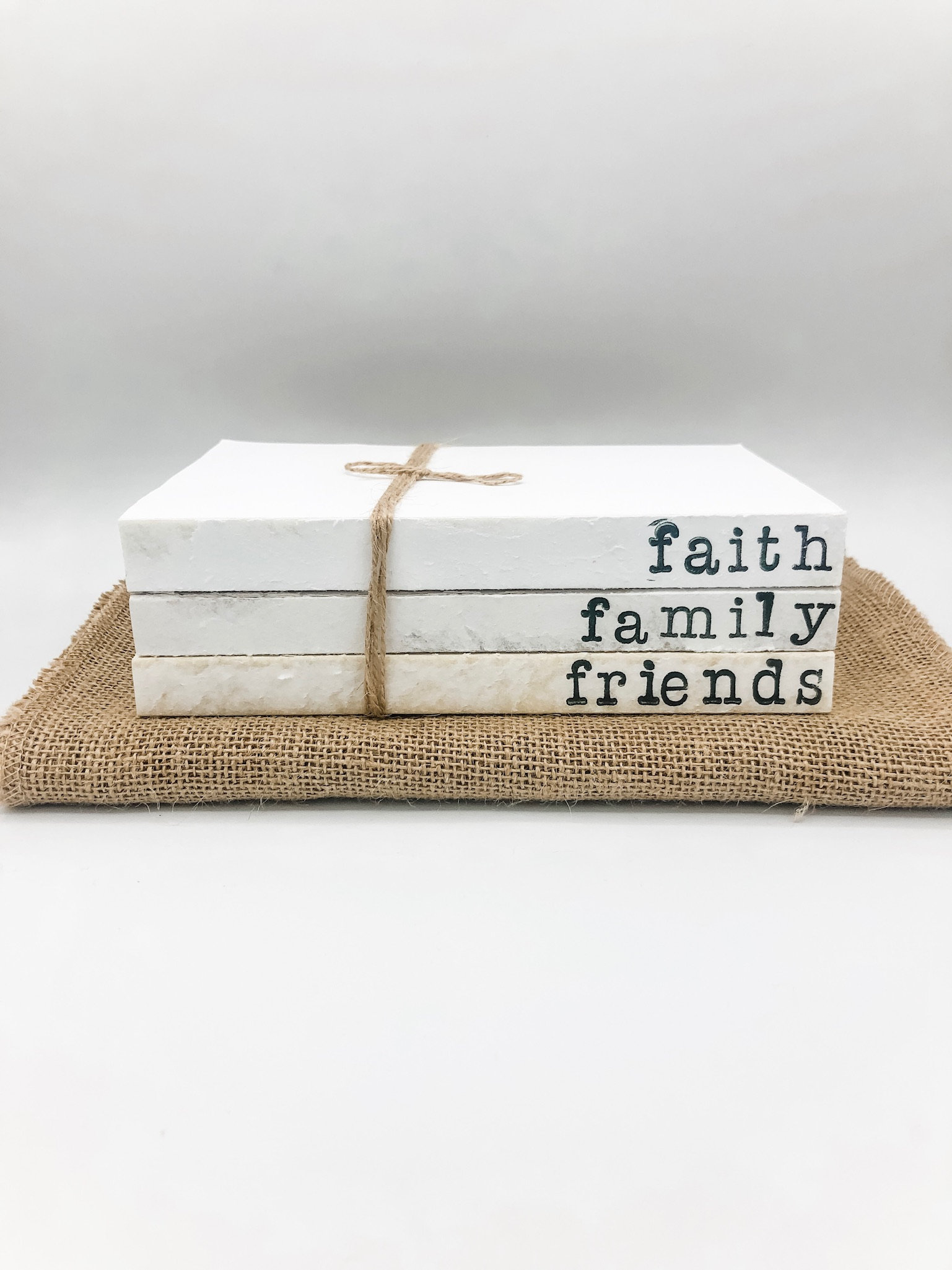 Stamped Book Stack Faith Family Friends Stacked Books - Etsy