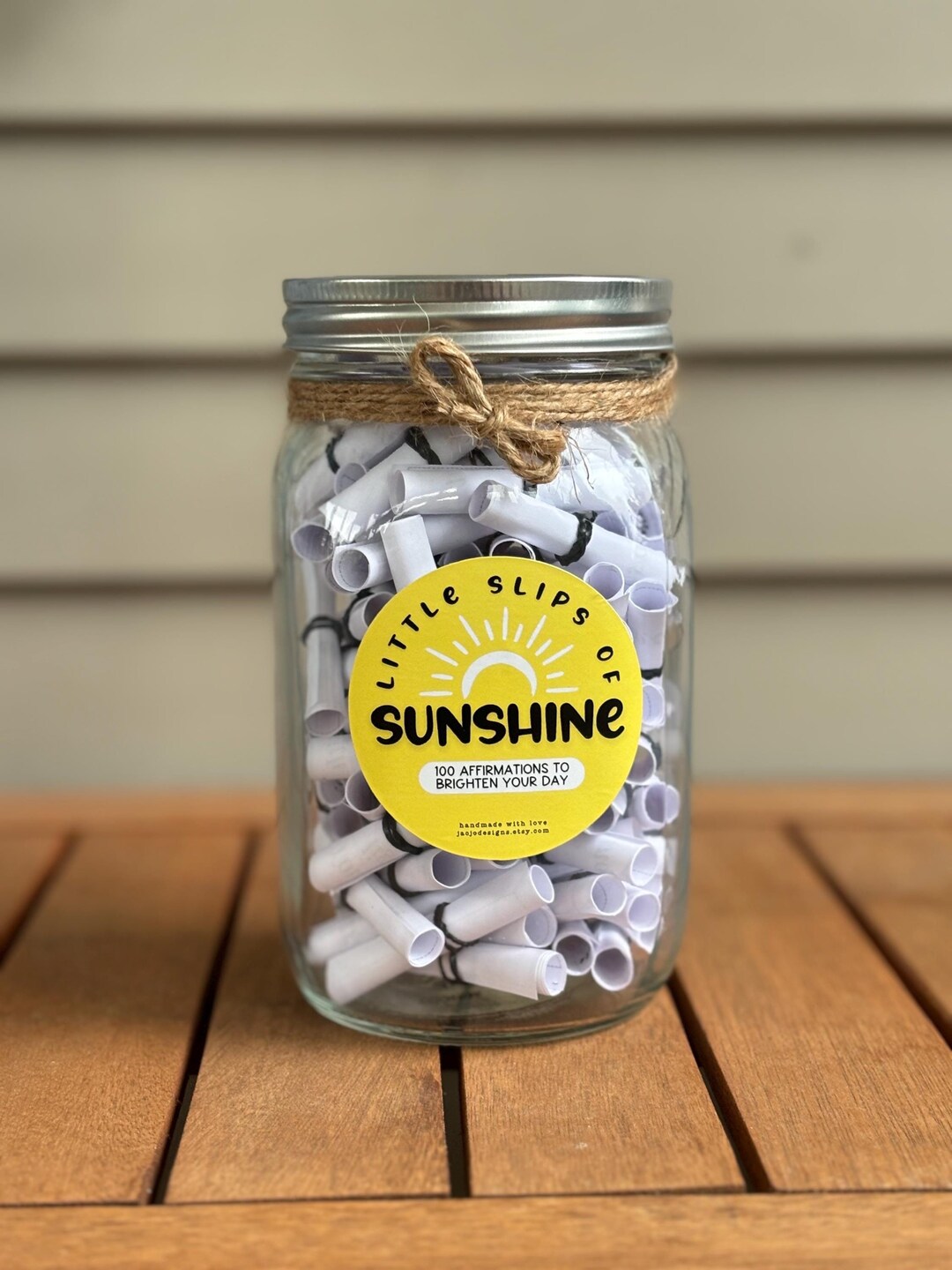 Affirmation Jar Little Slips of Sunshine | 100 Positive Affirmations ...