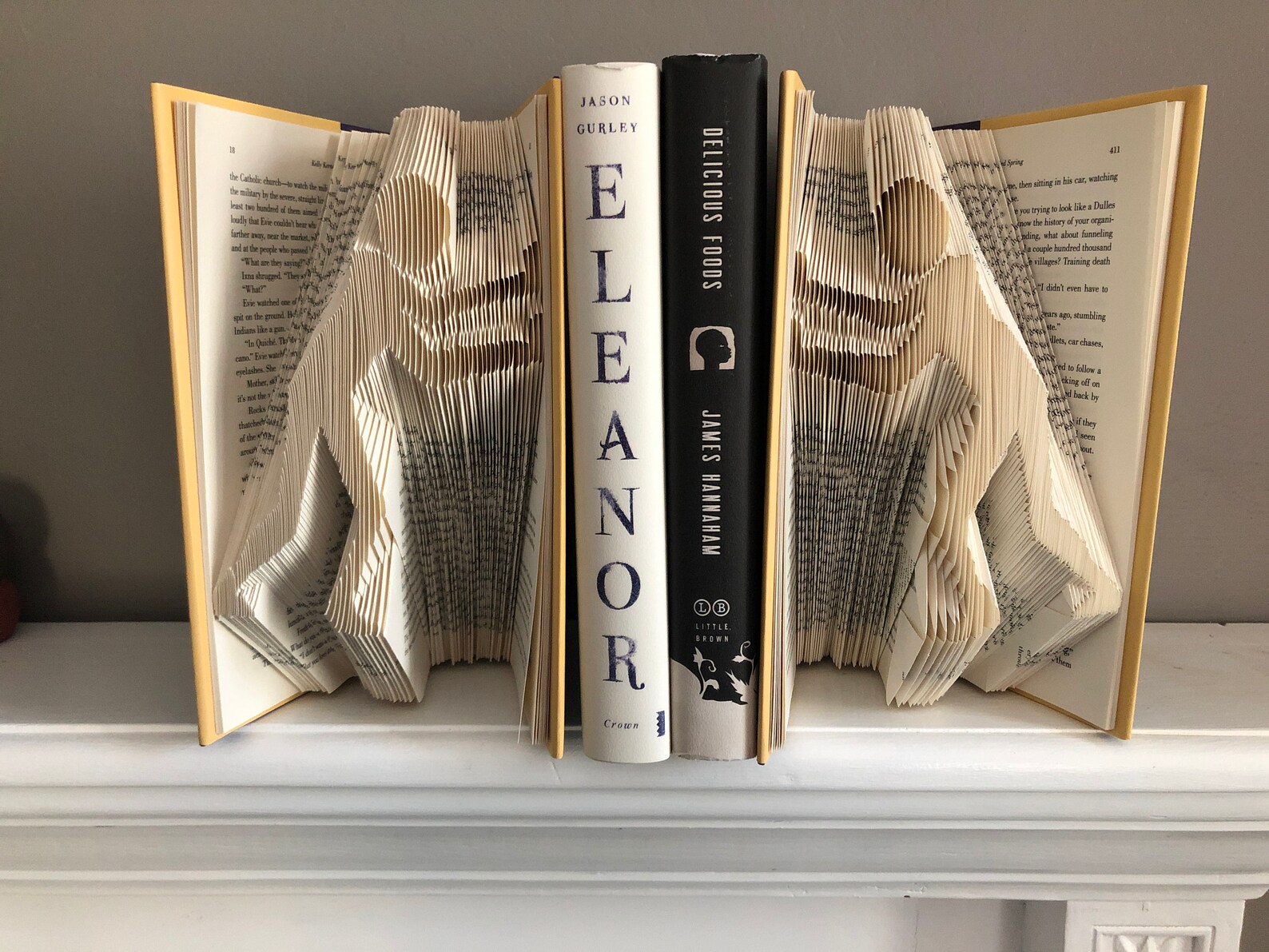 Bookends Folded Book Art Bookshelf Decor Home Library Decor Unique Home ...
