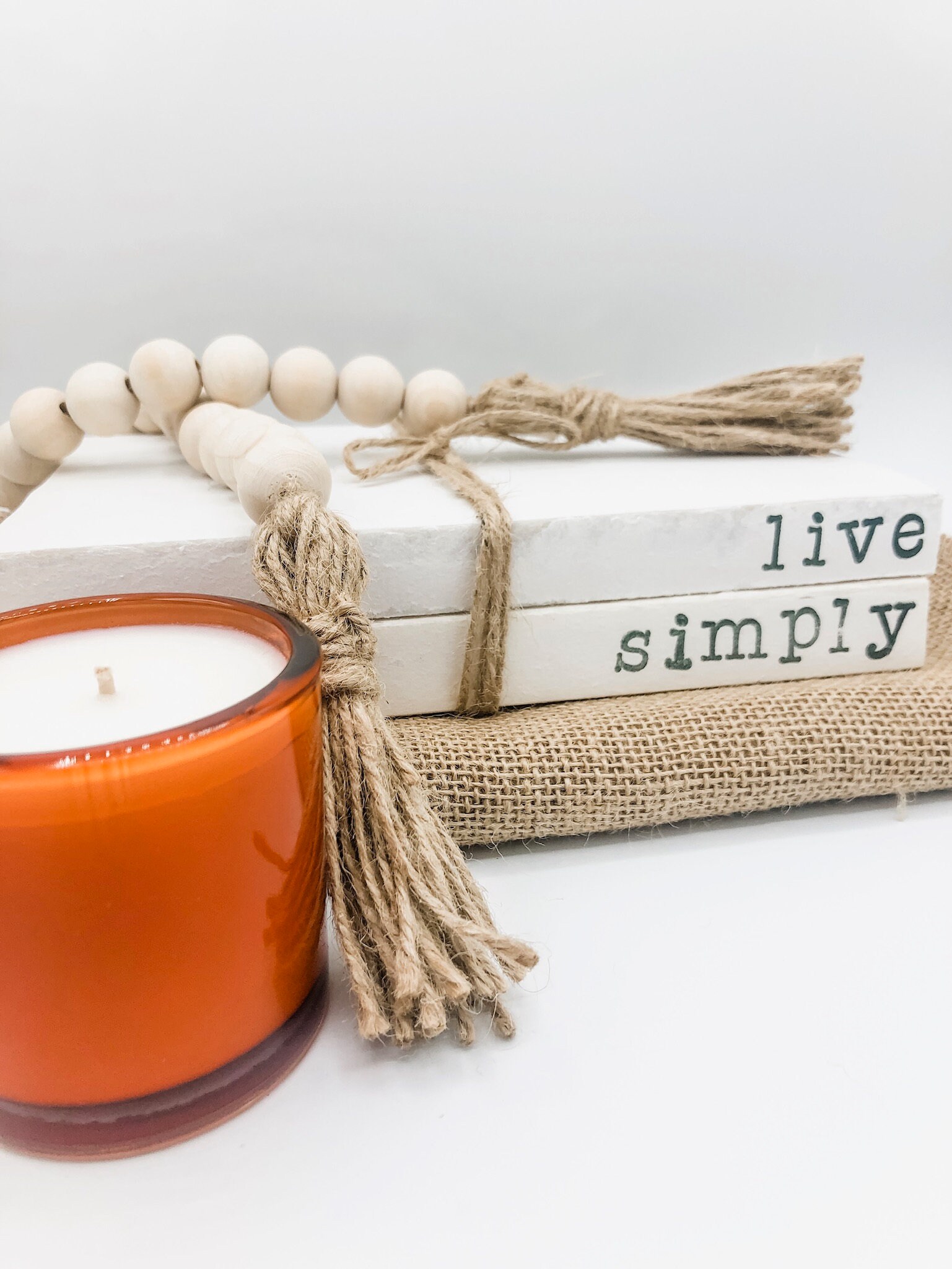 Stamped Book Stack Live Simply Stacked Books Magnolia - Etsy