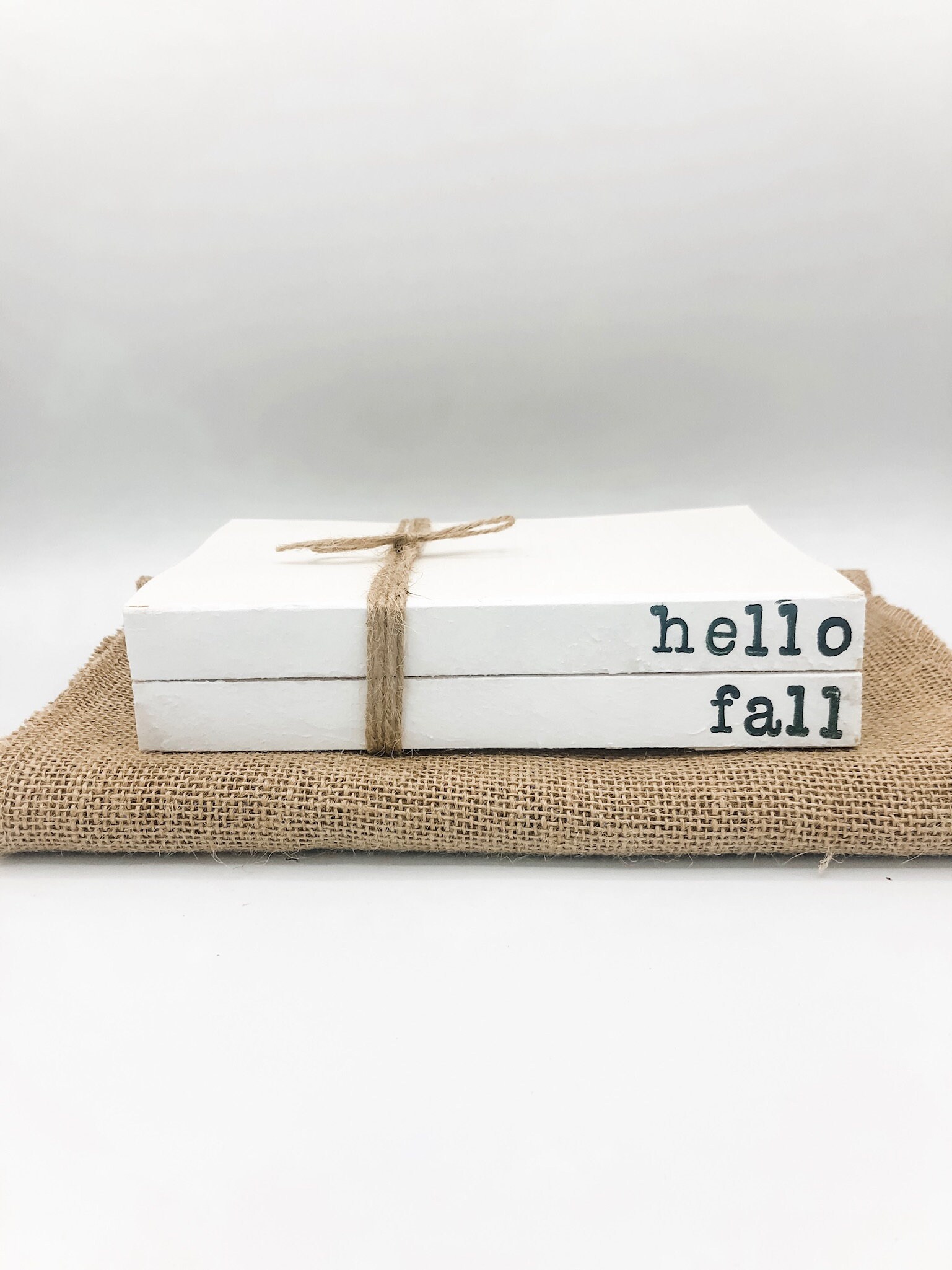 Stamped Book Stack Hello Fall Stacked Books Magnolia Farmhouse Home ...