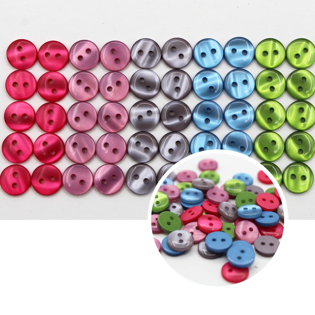 50 Small 10mm Pearl Buttons. New Colors. Shiny Craft Buttons. Tiny Doll Buttons. 5 Colors in One ...