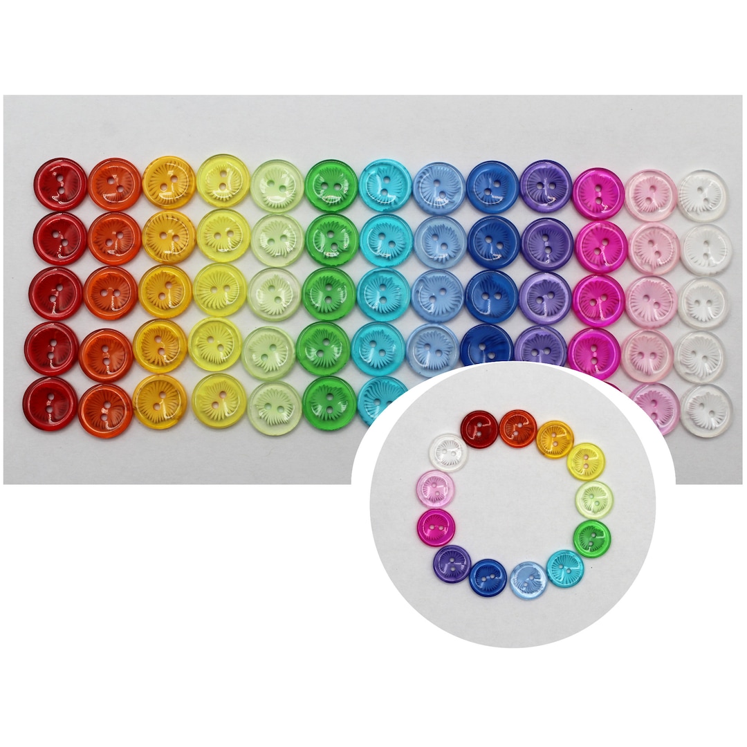 Small Buttons. 13 Colors Set. 13mm 2 Holes Plastic Buttons. Kids Shirt ...