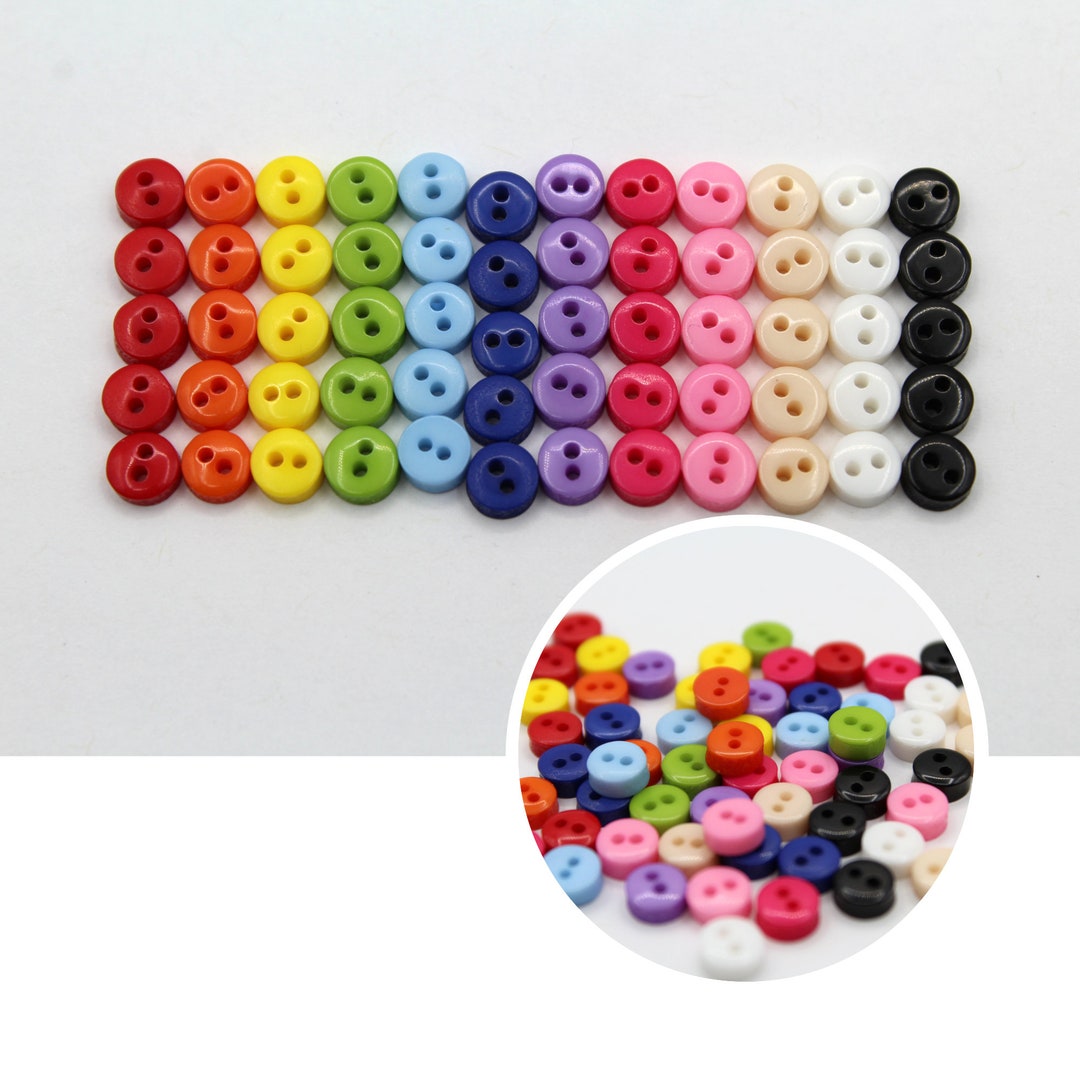 60 Small 6mm, 1/4 Inch Buttons for Sewing, Knitting and Craft. Tiny ...