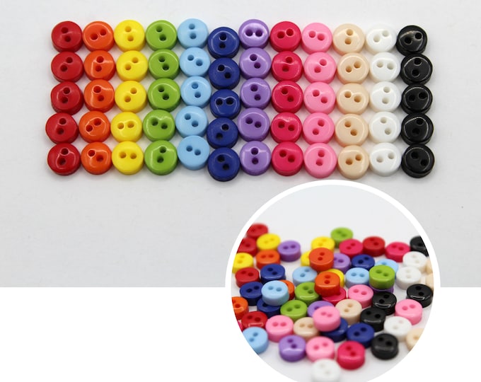 60 Small 6mm, 1/4 Inch Buttons for Sewing, Knitting and Craft. Tiny ...