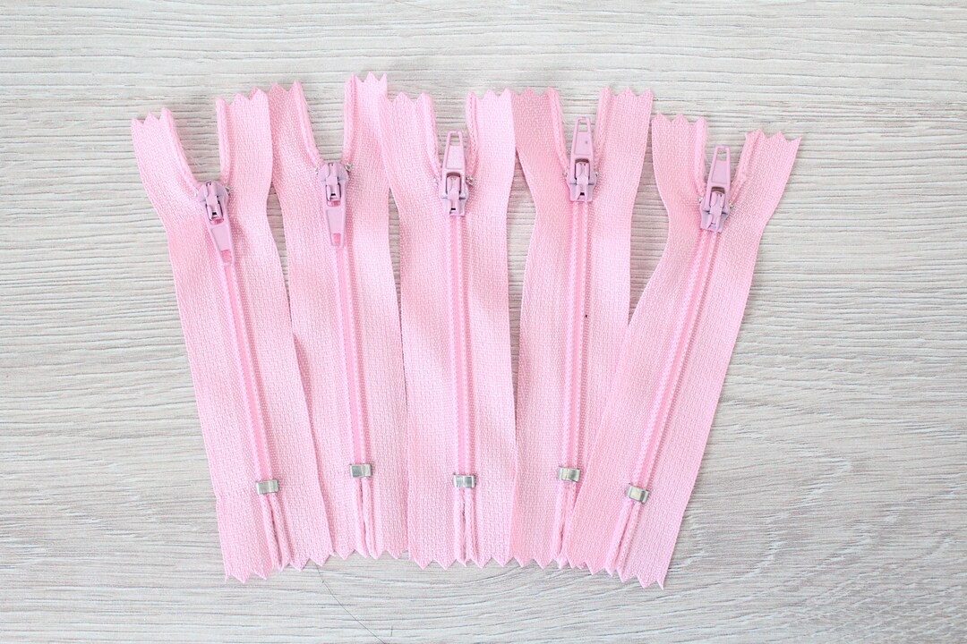 Small Zippers for Craft and Doll Clothes. Set of 5 Mini Zippers. 7cm, 3 ...