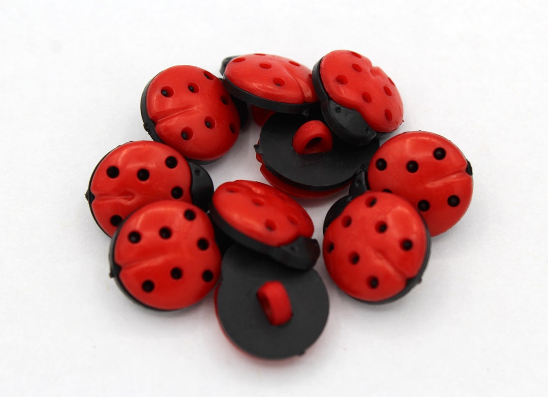 Ladybug Shank Buttons. 10 Buttons. - Etsy