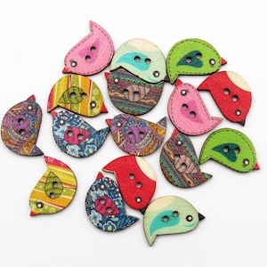 Bird Wooden Buttons. Craft Decorative Buttons. - Etsy