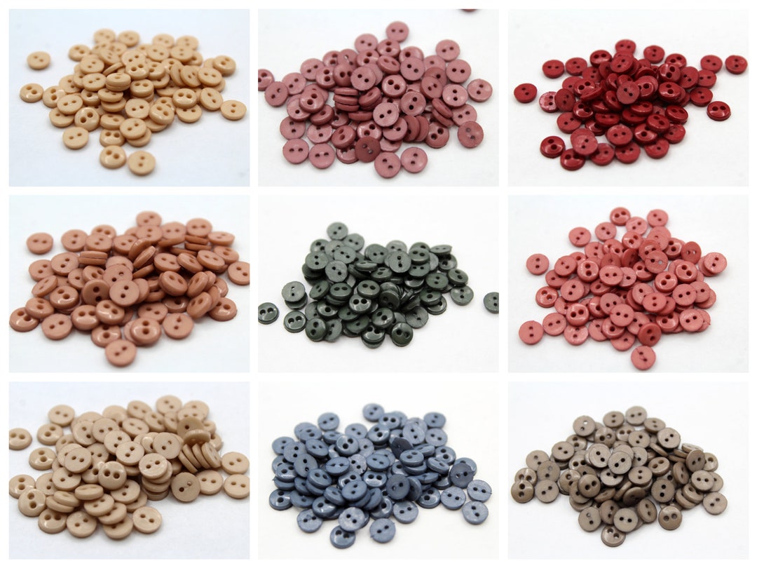 Small 6 Mm Buttons for Doll Clothes, Sewing and Craft. Tiny Mini Round ...