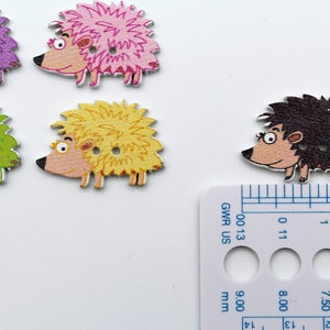 Hedgehog Buttons. Animal Wooden Decorative Buttons for Scrapbooking ...