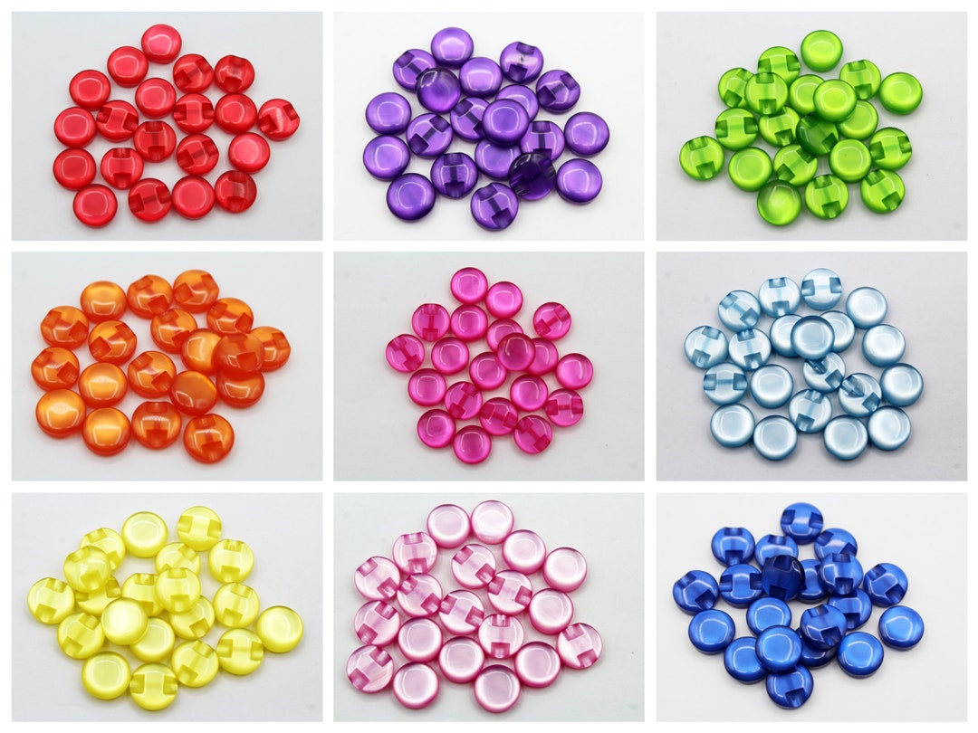 Shiny Buttons for Blouses, Dresses and Kids Clothes. Shank 12mm 1/2 ...