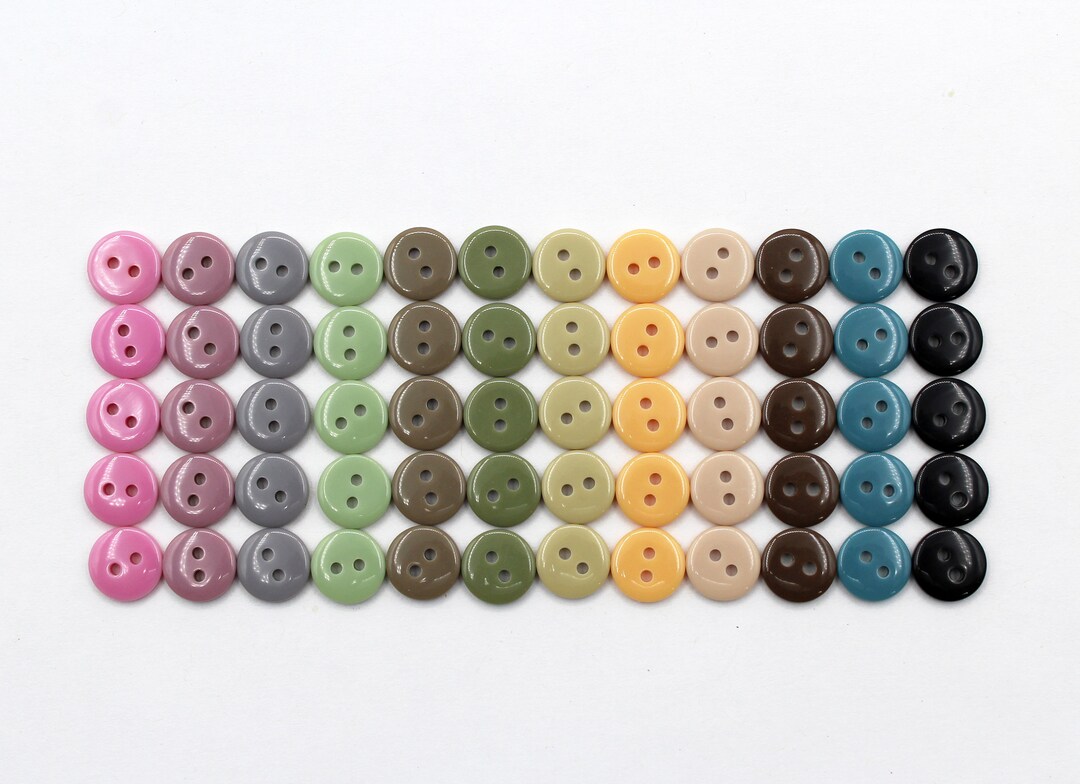 60 Small 10 Mm Buttons. New Colors. Craft Buttons. Tiny Doll Buttons ...