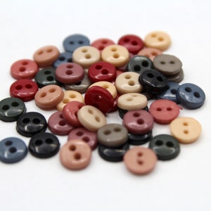 50 Small 1/4" (6mm) Round Buttons for Sewing, Knitting and Craft. Tiny ...