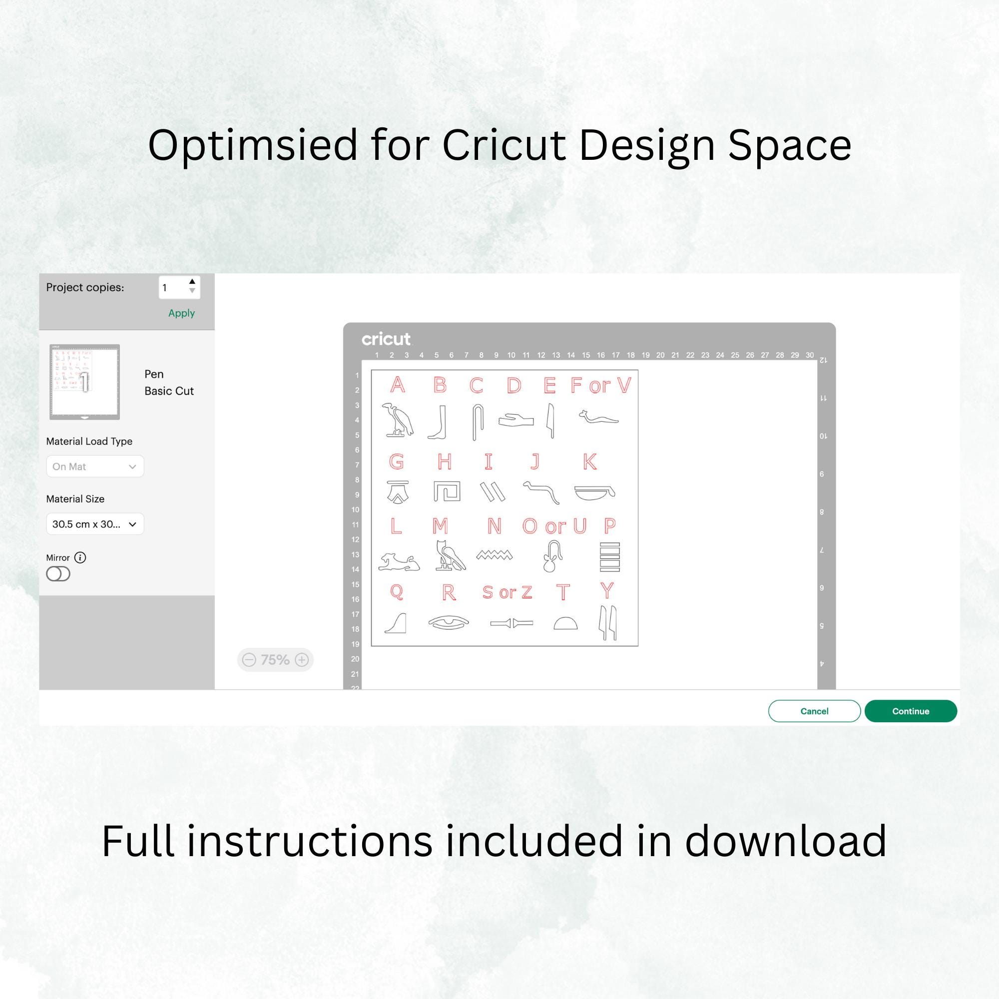 Hieroglyphic Alphabet Stencil | SVG | Digital Download | Cricut ...