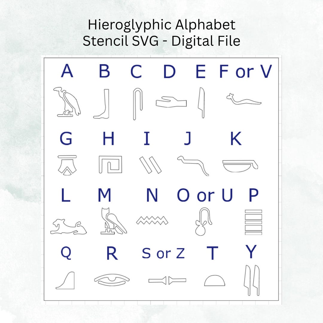 Hieroglyphic Alphabet Stencil | SVG | Digital Download | Cricut ...