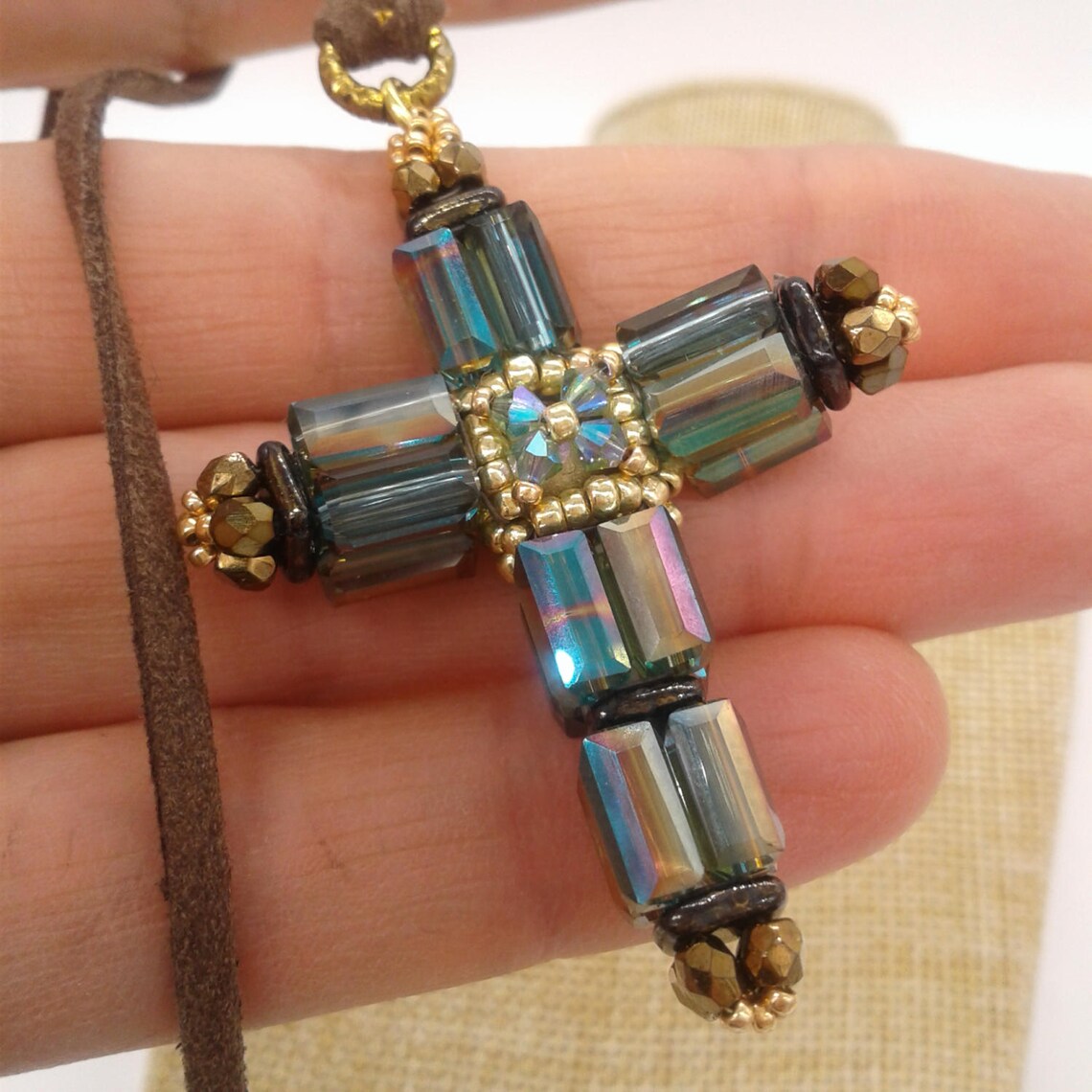 Tutorial Double Cross 3D/ DIY Pattern Beaded Pendant/schema Croce - Etsy