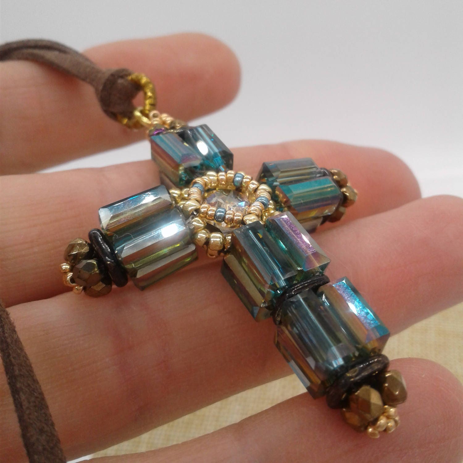 Tutorial Double Cross 3D/ DIY Pattern Beaded Pendant/schema Croce - Etsy